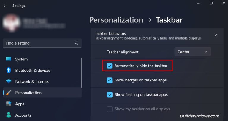 How to Hide Taskbar Windows 11 - Build Windows